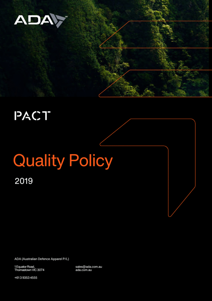 Quality Policy Statement – ADA