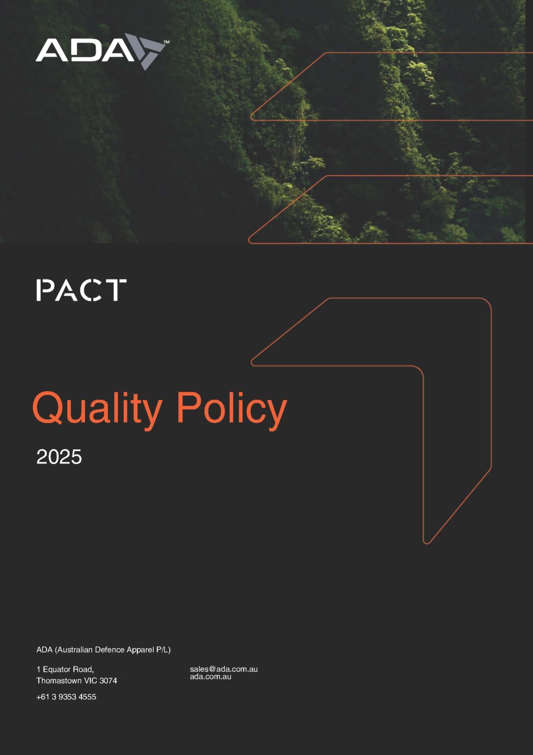 Quality Policy Statement – ADA